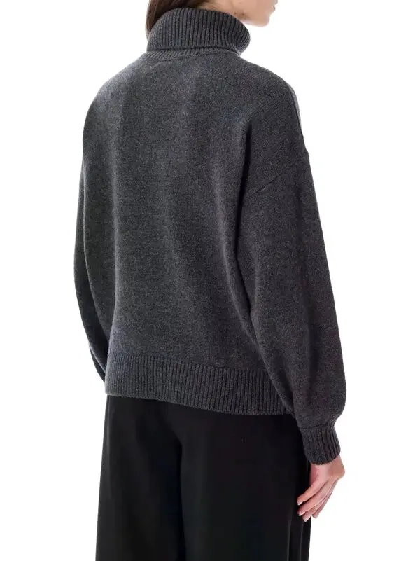 SESSUN Niko Roll-neck Drop-shoulder Sweater - Grey