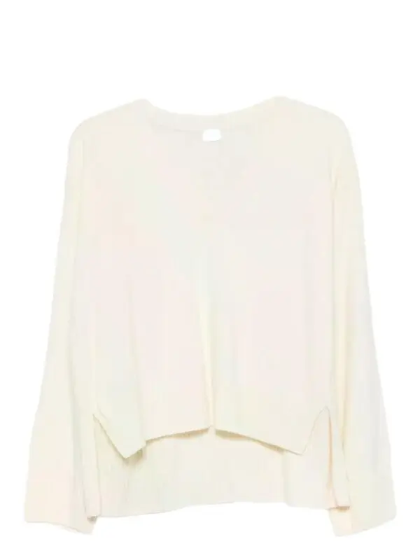 C.T.PLAGE V-neck Wool Sweater - Neutrals