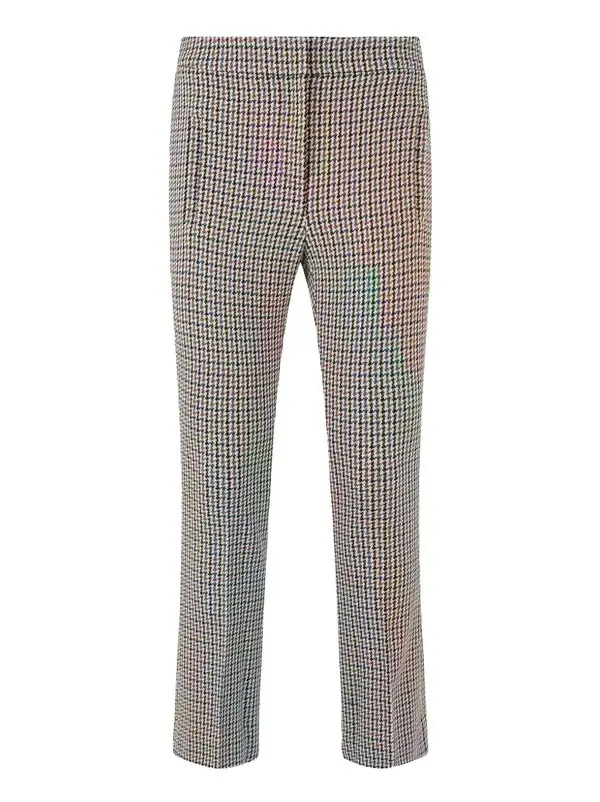 Veronica Beard Houndstooth-pattern Trousers - Neutrals