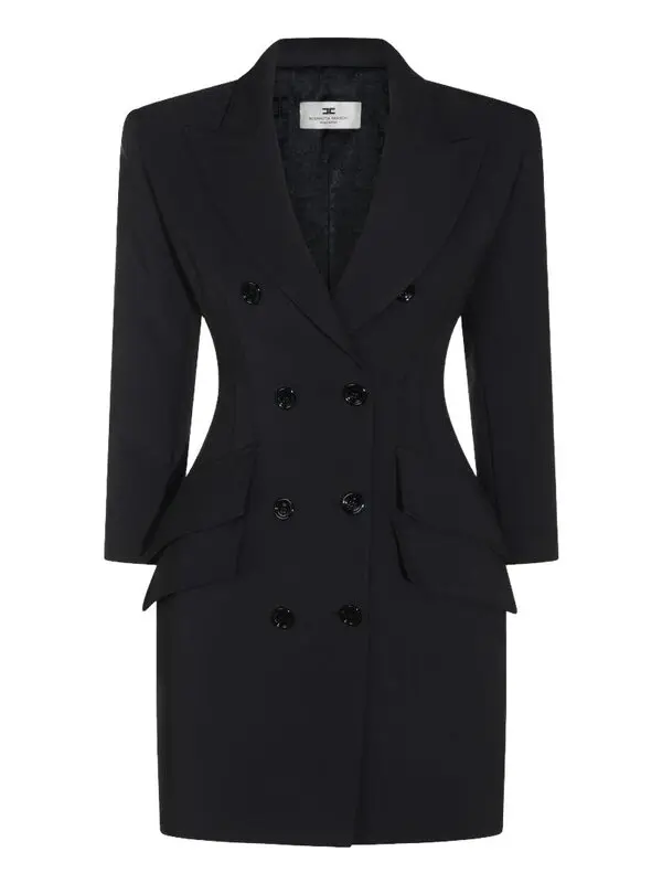 Elisabetta Franchi Blazer Shape Short Dress - Black