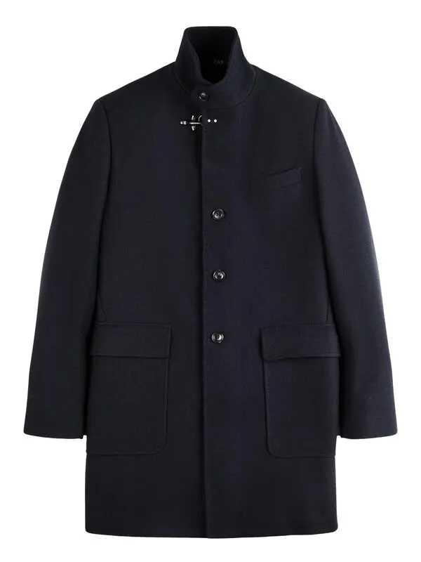 FAY Lobster-clasp Single-breasted Coat - Blue