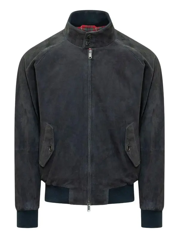 BARACUTA Suede Jacket - Blue