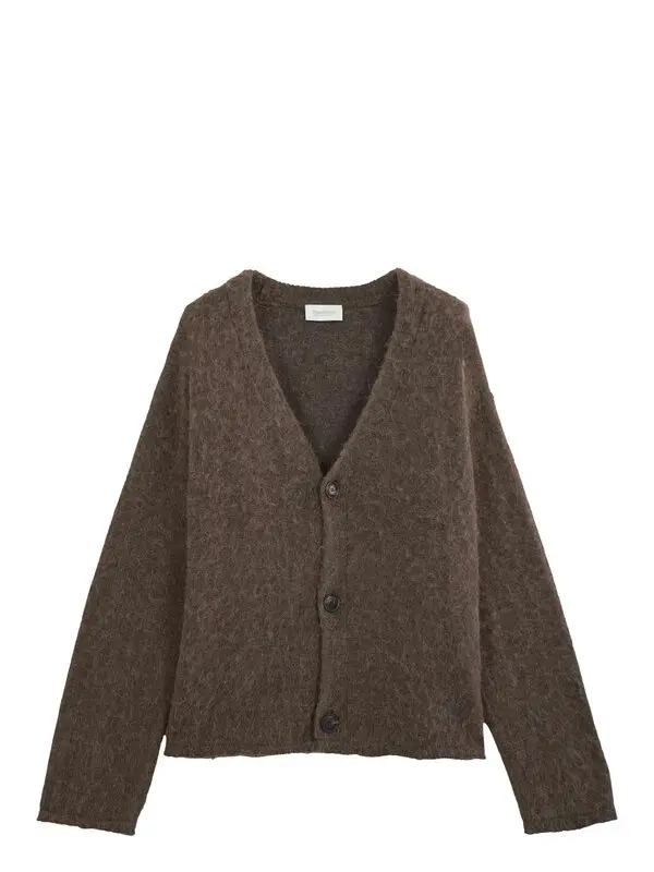 DIANA STUDIO Alpaca Blend Cardigan With Raw Cut Edges - Brown