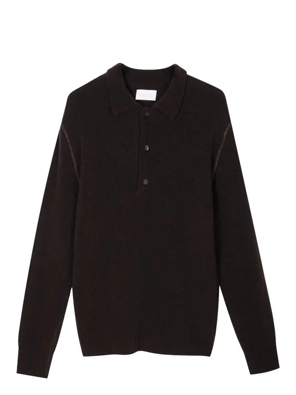 DIANA STUDIO Bouclé Polo In Merino Wool Blend - Grey
