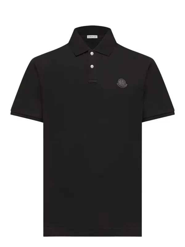 Moncler Cotton Polo Shirt - Black