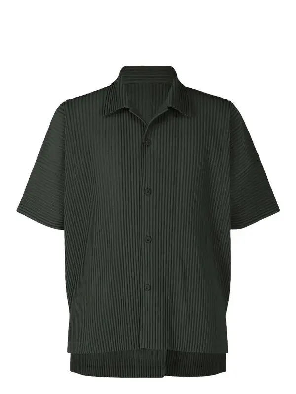 Issey Miyake Homme Plissé Pleated Polo Shir - Grey