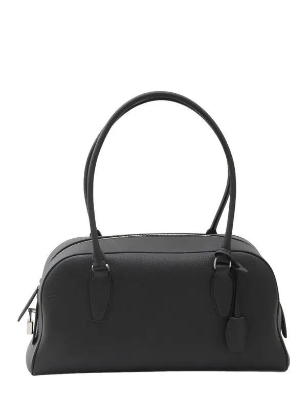 THE ROW India Leather Shoulder Bag - Black