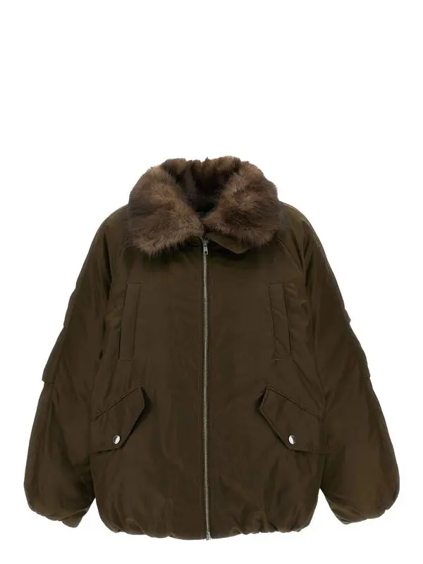 STAND STUDIO Thilda Nylon Bomber Jacket - Green
