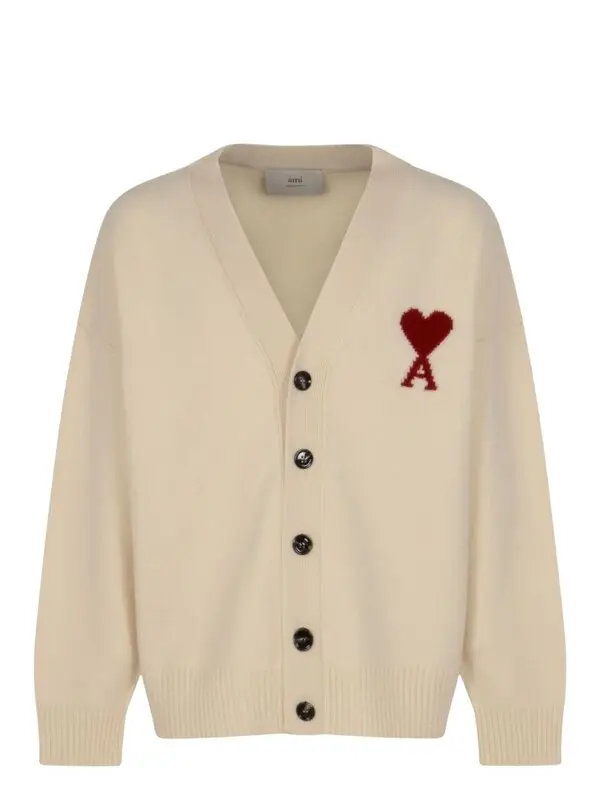 AMI Paris Merino's Wool Sweather - Beige