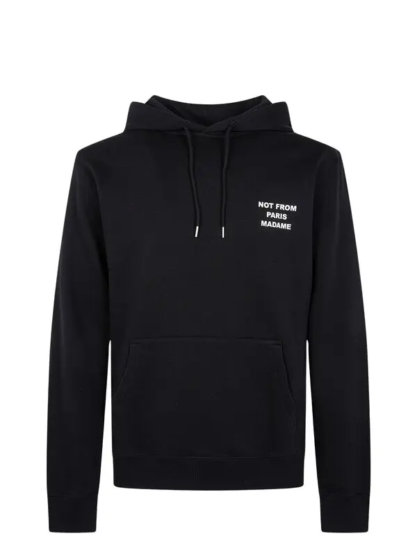 Drole De Monsieur Not From Paris Madame Slogan Hoodie - Grey