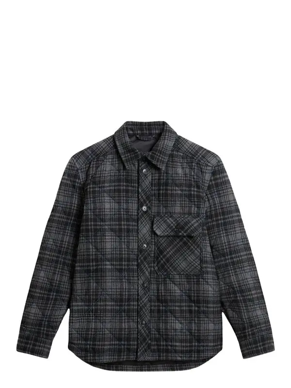 Woolrich Checked Quilted Shirt Jacket - Grey