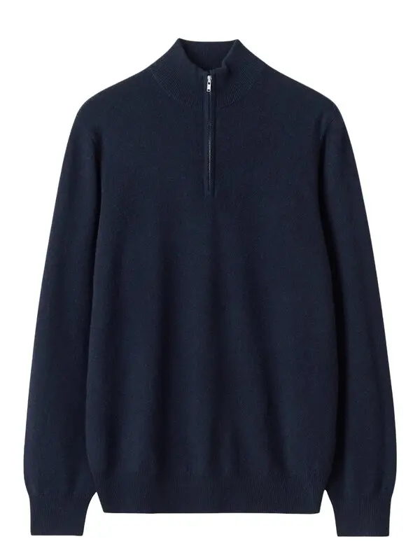 Soft Goat Half Zip - Blue