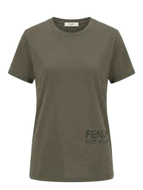 Fendi Logo Cotton T-shirt - Green