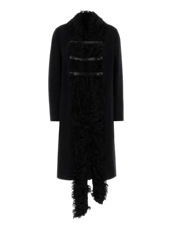 Fendi Wool Shearling Coat - Black