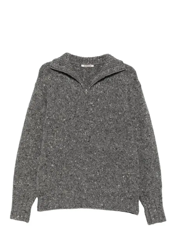 Auralee Wool Turtle-neck Jumper - Grey