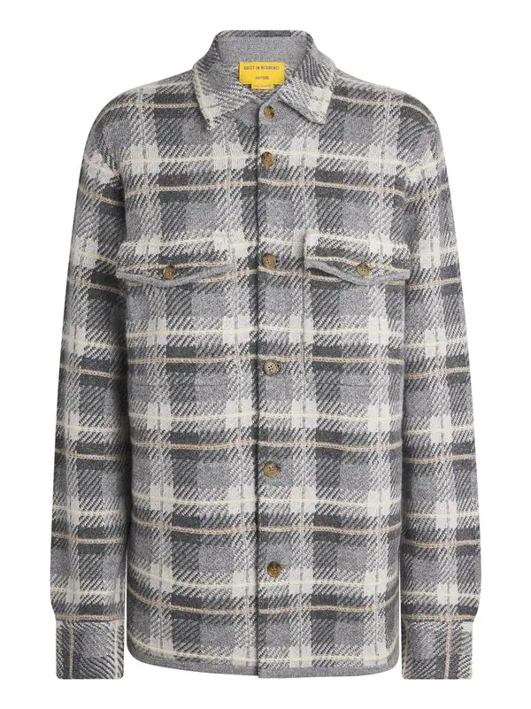 Guest In Residence Cashmere Plaid Work Shirt - Grey
