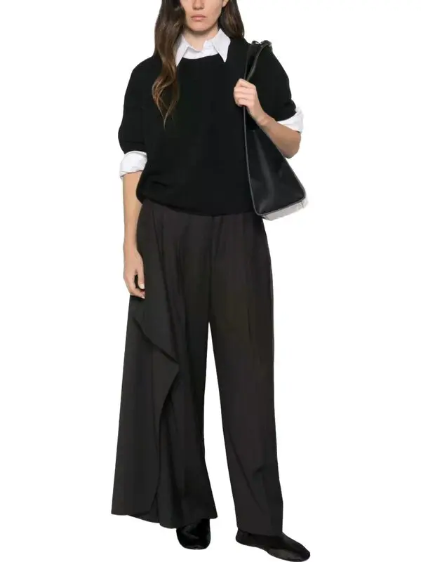 C.T.PLAGE Short-sleeve Cashmere Sweater - Black