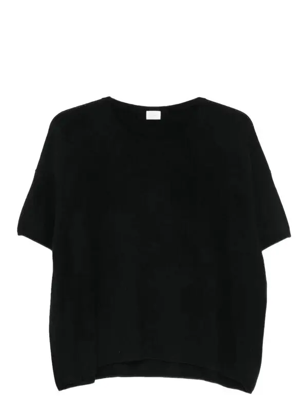 C.T.PLAGE Short-sleeve Cashmere Sweater - Black