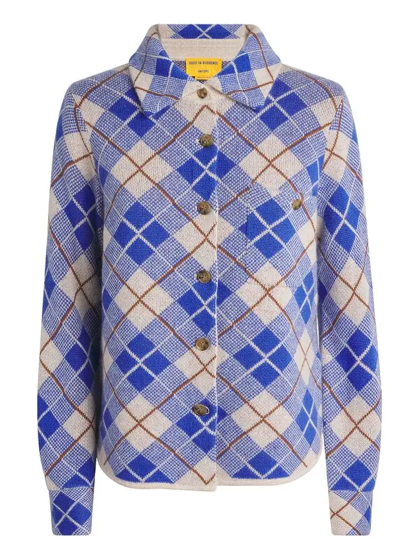 Guest In Residence Cashmere Plaid Dylan Shirt - Blue
