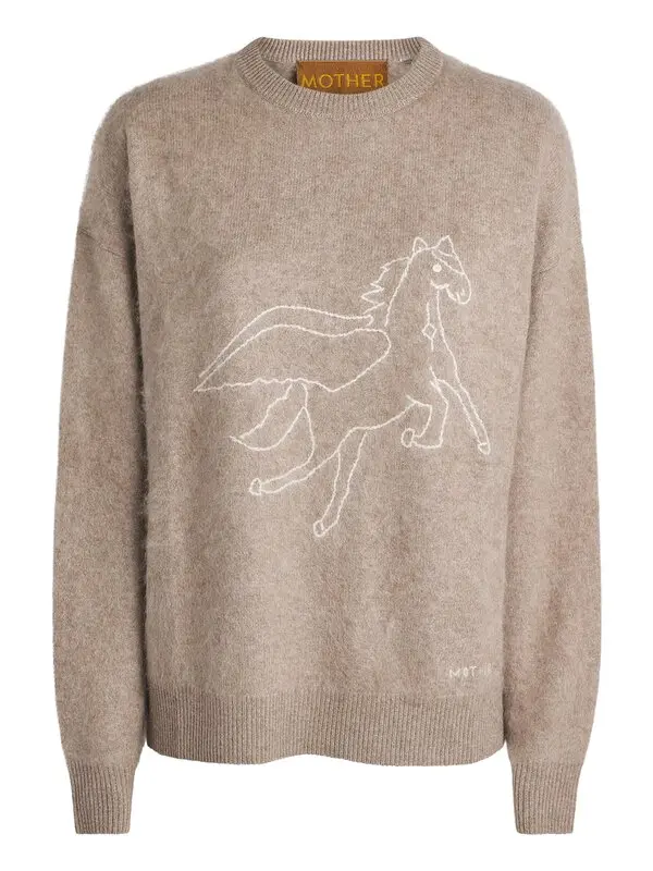 MOTHER Wool-cashmere The Biggie Sweater - Beige