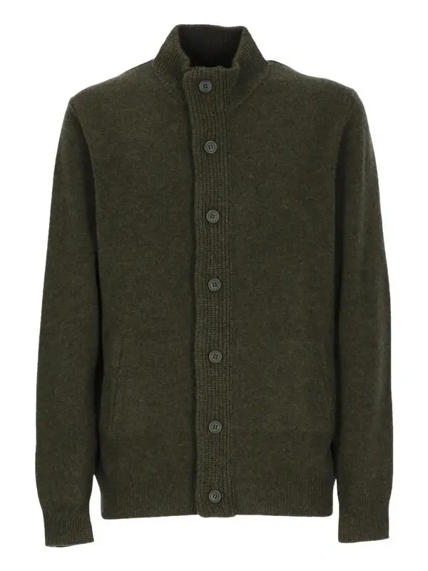 Barbour High-neck Button-up Cardigan - Black