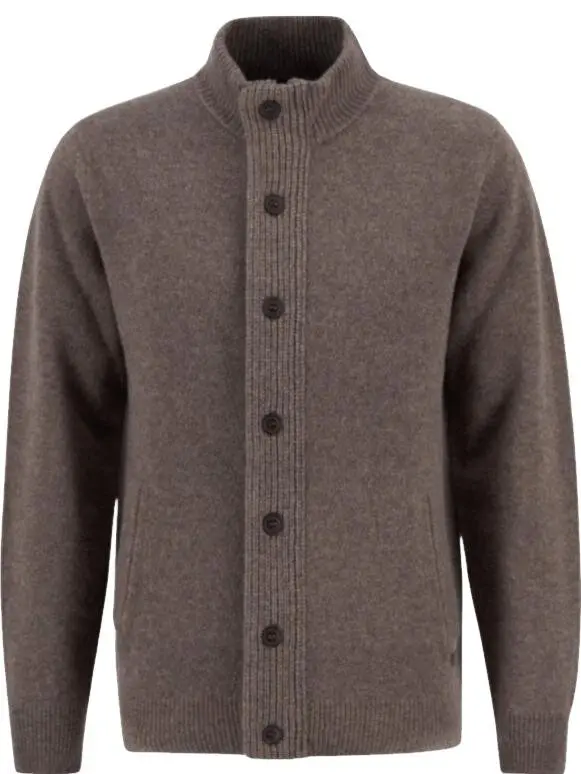 Barbour Stand Collar Cardigan - Brown