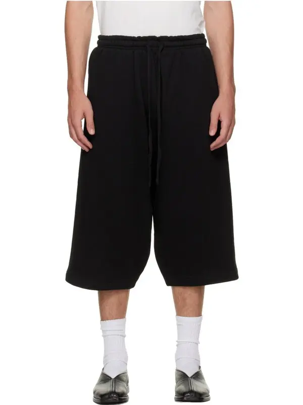 ENTIRE STUDIOS Drop-waist Drawstring Shorts - Black