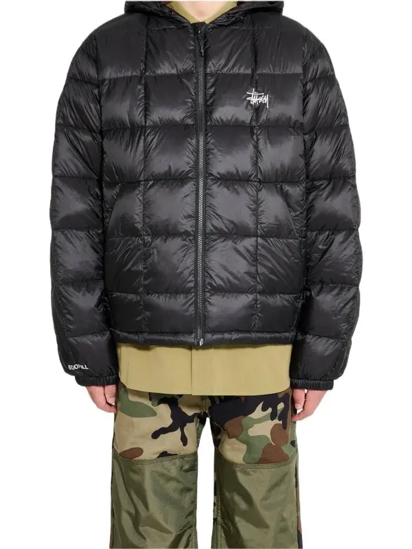 StÜssy Hooded Puffer Jacket - Black