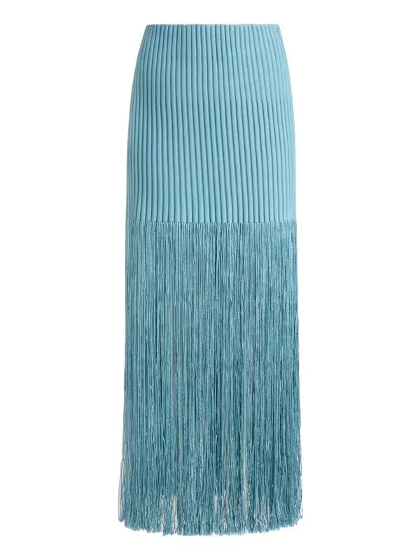 Alaïa Fringed Tube Skirt - Blue-gray