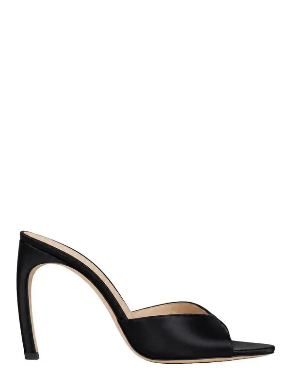 Victoria Beckham Harlow Open Toe Mule 100 Satin - Black