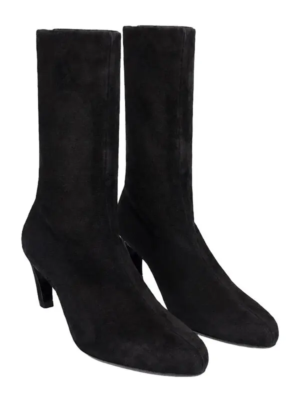 Victoria Beckham Harlow Mid Boot 55 Stretch Suede - Black