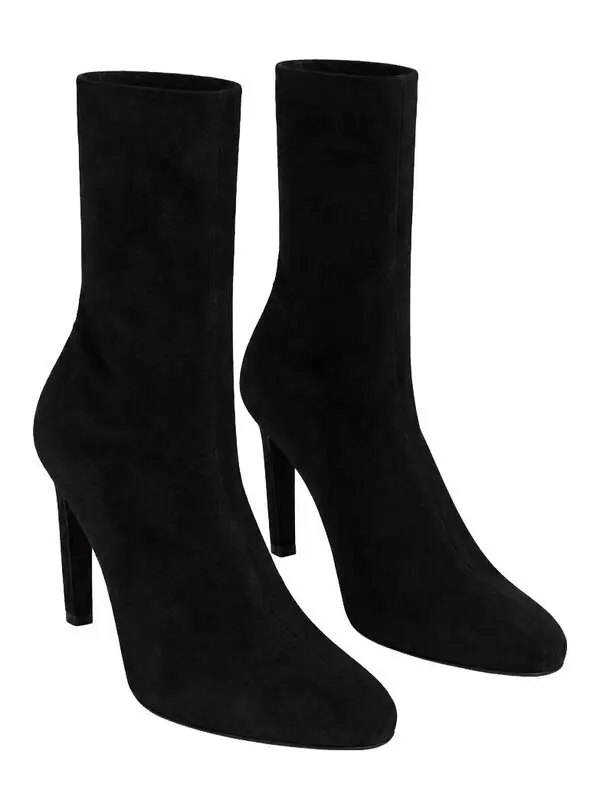 Victoria Beckham Harlow Mid Boot 100 Stretch Suede - Black