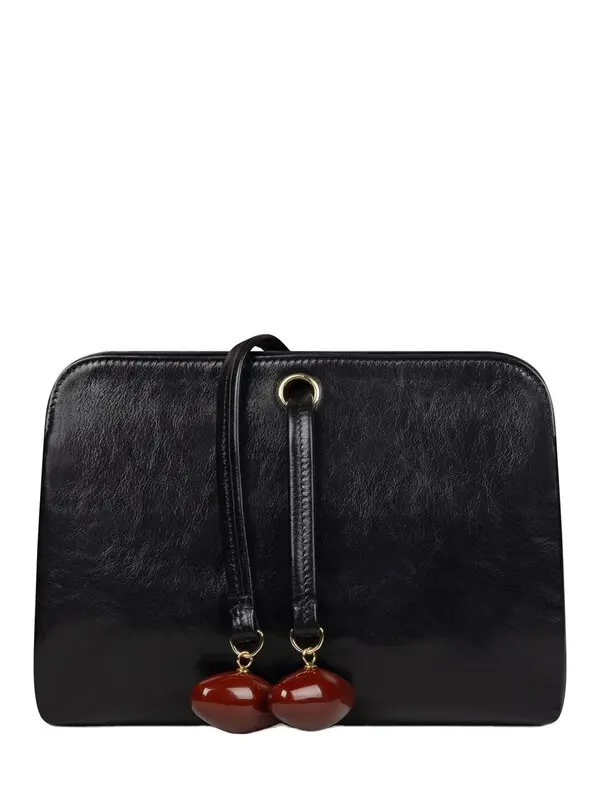 Victoria Beckham Kizette Clutch Supple Shine Leather - Black