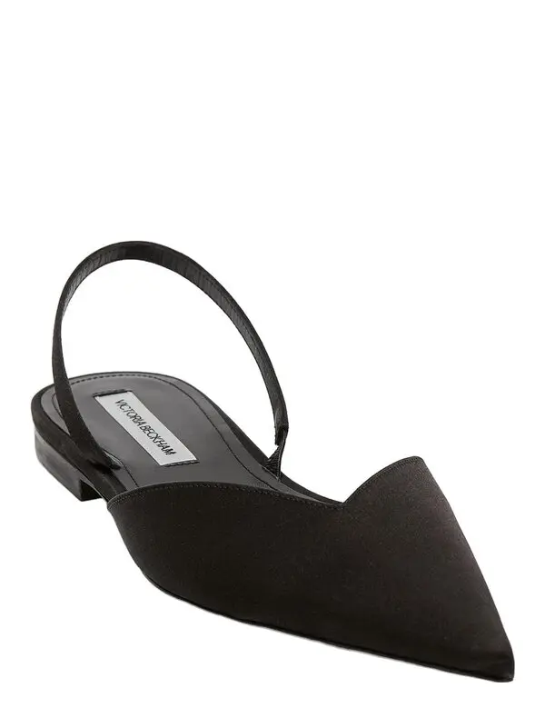 Victoria Beckham Angle Halter Back Flat Satin - Black