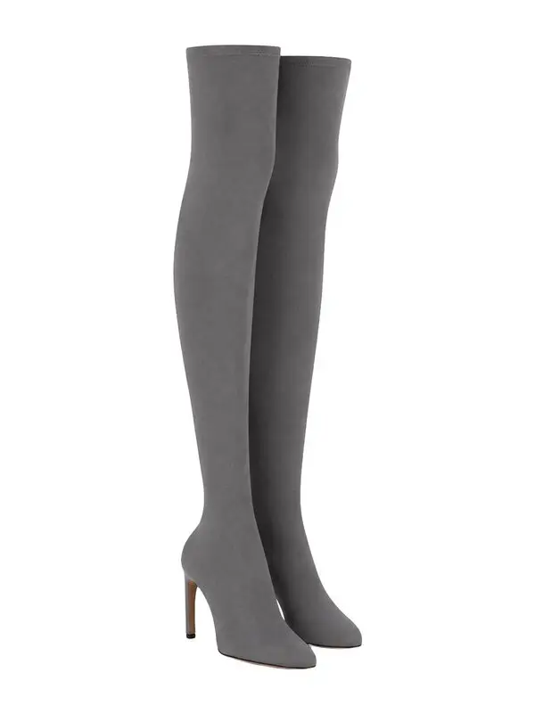 Victoria Beckham Harlow Thigh-high Boot 100 Jersey - Grey