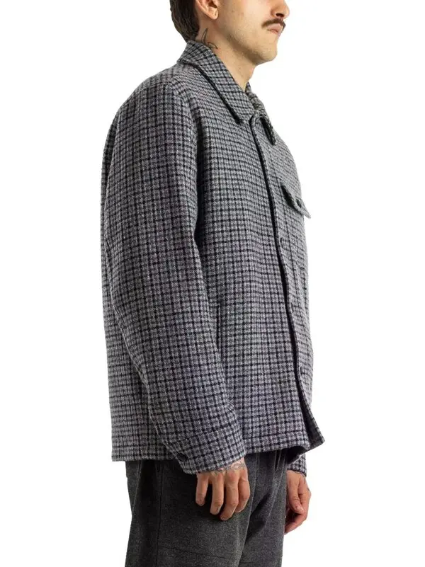 Moncler Check-pattern Shirt Jacket - Grey