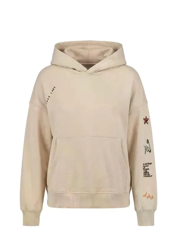 INSPIRED BY A TRUE STORY Embroidered-detail Hoodie - Neutrals