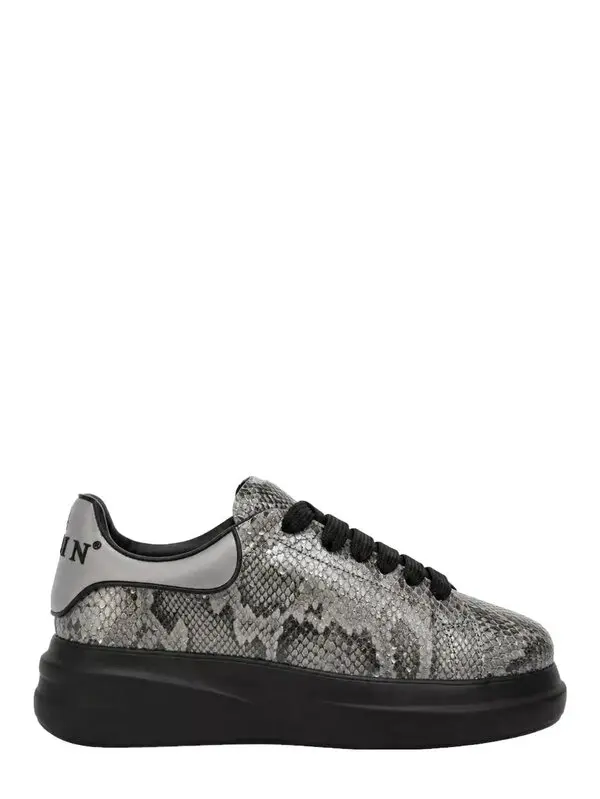 Philipp Plein Low Top Sneakers Roccia Python Print - Grey