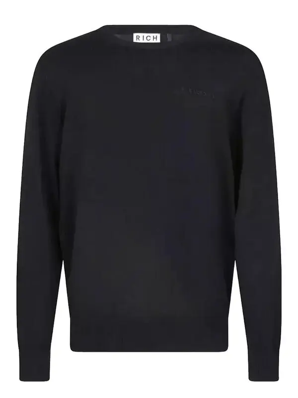 John Richmond Logo-embroidered Crew-neck Sweater - Black