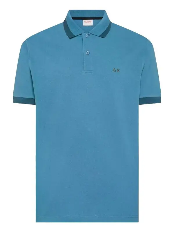 SUN 68 Logo-embroidered Piqué Polo Shirt - Blue