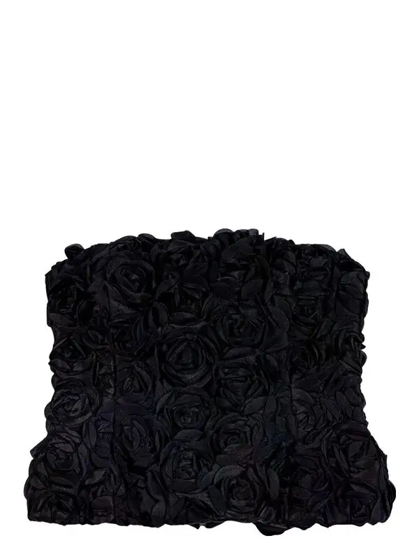 Maje Floral-applique Strapless Top - Black