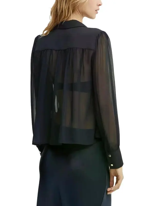 MORGAN Pleated Buttoned Blouse - Blue