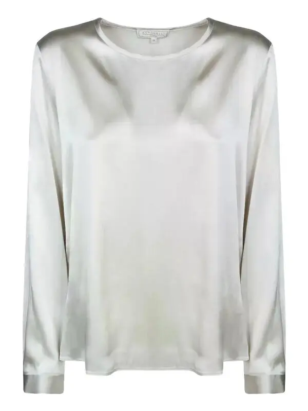 Antonelli Firenze Satin-finish Long-sleeve T-shirt - Neutrals