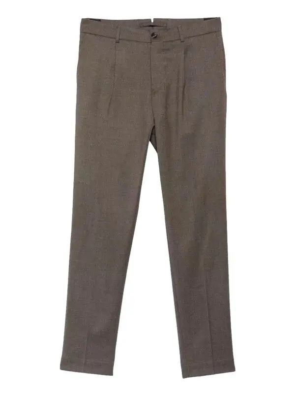 Incotex Pleated Tapered Trousers - Brown