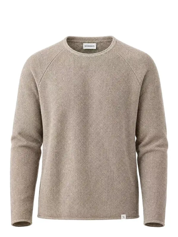 NOWADAYS Honeycomb-knit Crew-neck Sweater - Neutrals