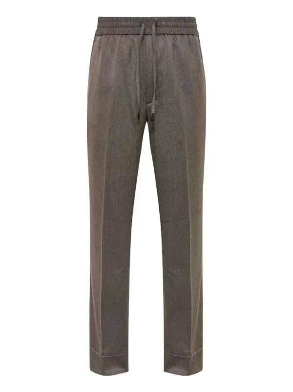 Brioni Asolo Drawstring Wool Trousers - Brown