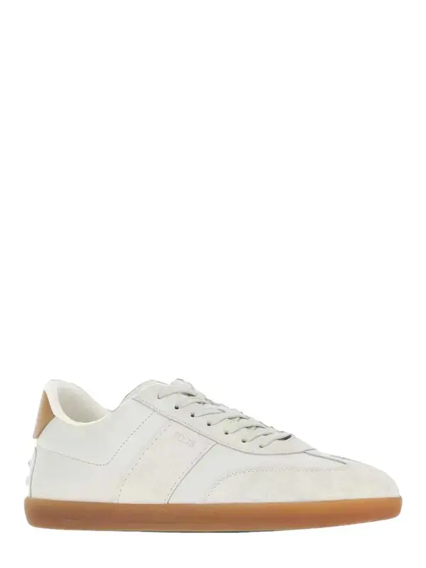TOD'S Leather-panelled Lace-up Sneakers - Neutrals