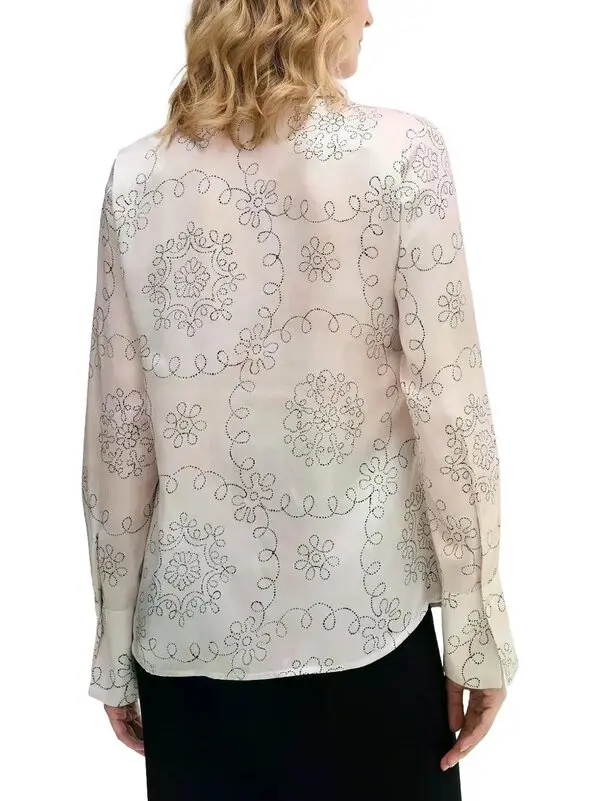 Sisley Floral-print Long-sleeve Shirt - Neutrals