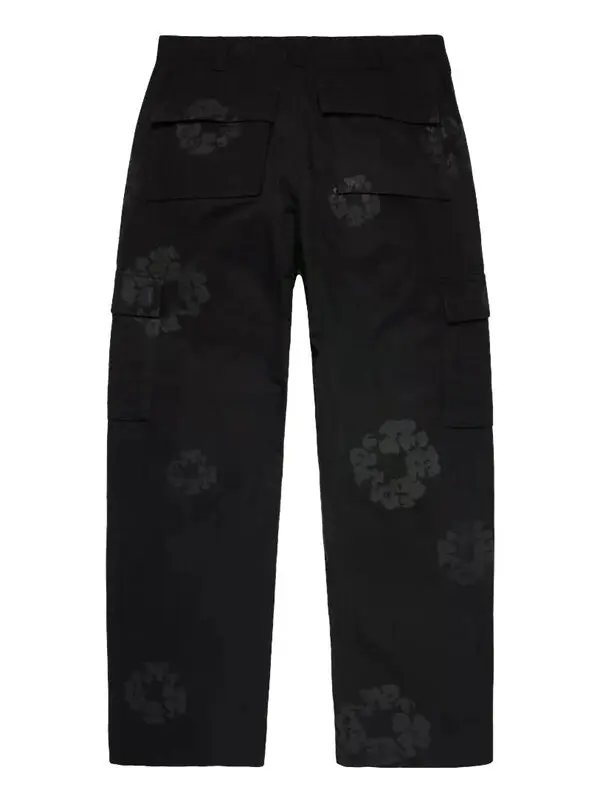 DENIM TEARS Mono Wreath Cargo Pants - Black