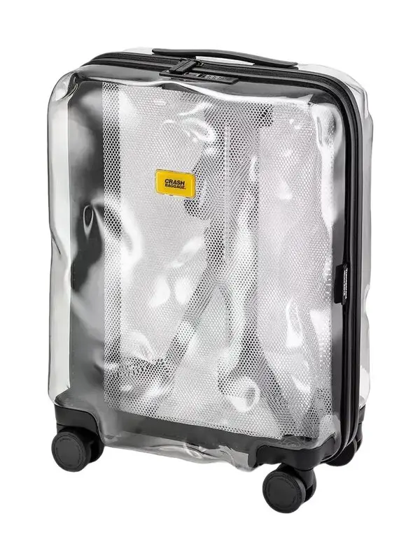 CRASH BAGGAGE Transparent Cabin Suitcase - White